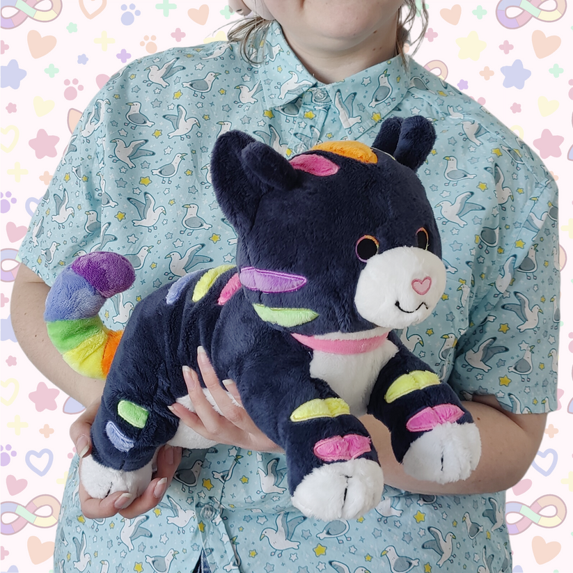 critter the autism cat laying cuddle plushie! – hannimations